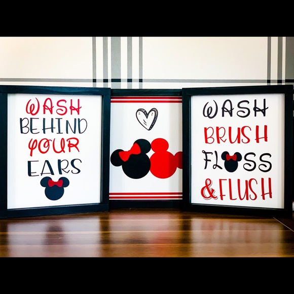 Hand Crafted | Other | Kids Bathroom Disney Signs | Poshmark